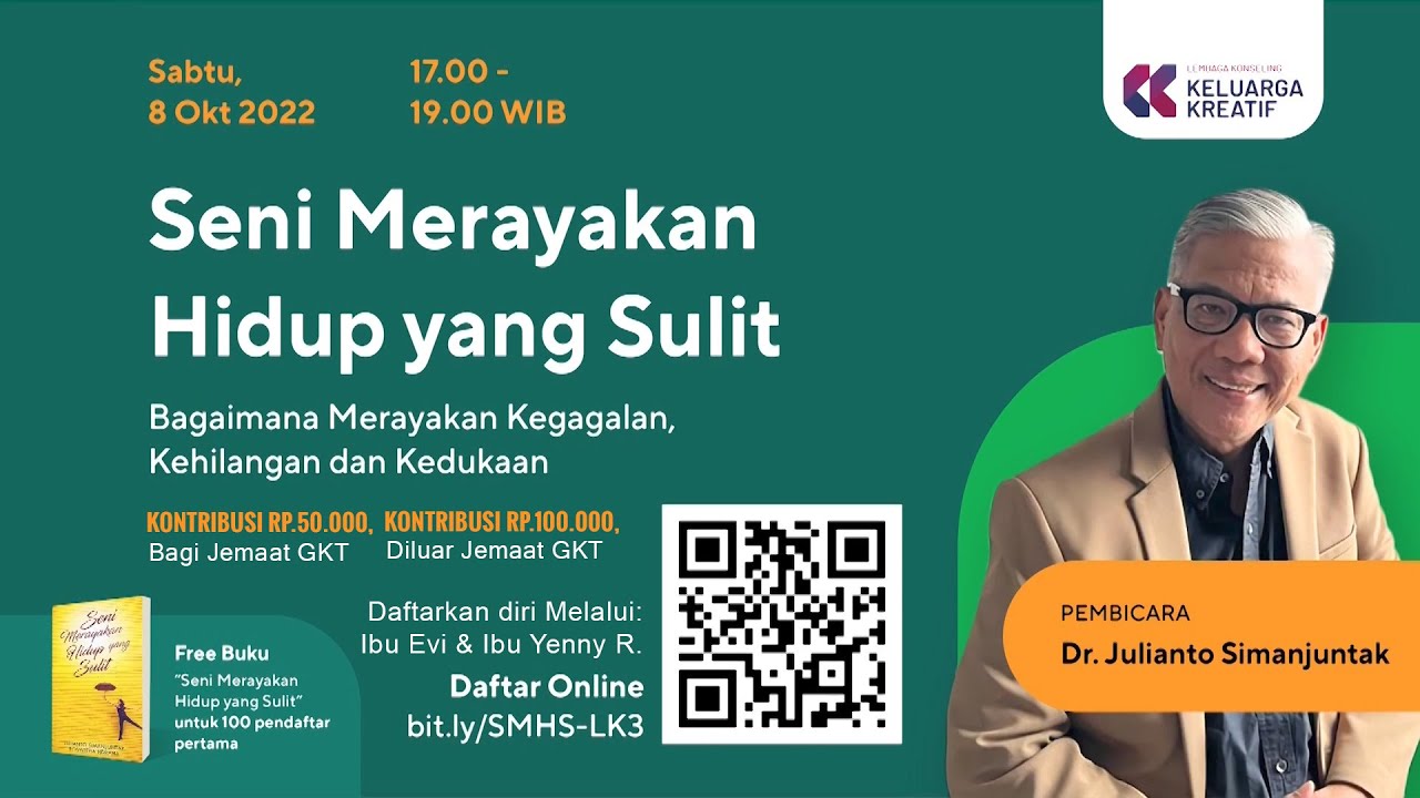 Seminar "SENI MERAYAKAN HIDUP" - Dr. Julianto Simanjuntak - YouTube