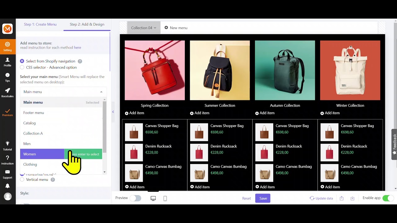 Smart Menu Walkthrough - Step 3: Integrate and style your menu - YouTube