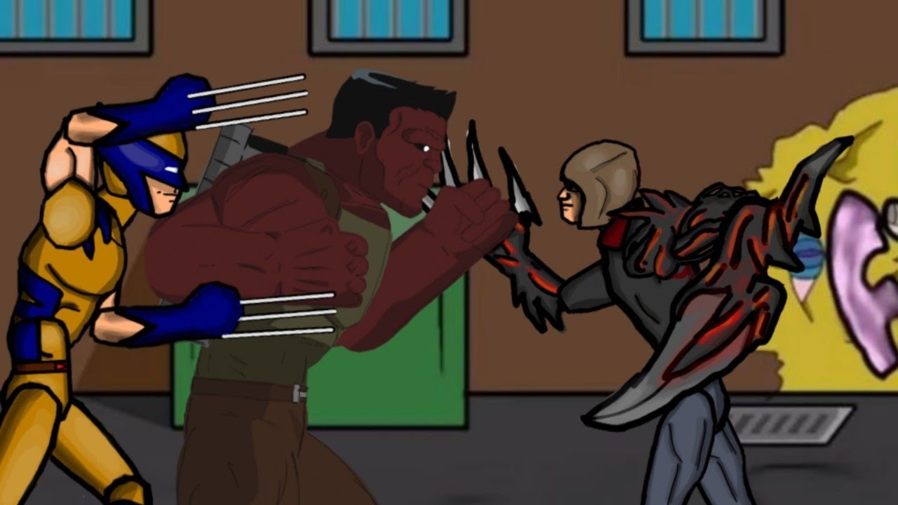 RED HULK AND WOLVERINE VS Alex Mercer (Drawing cartoons 2 animation ...