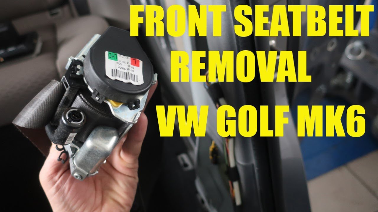 How to remove front seatbelt VW Golf 6 - YouTube
