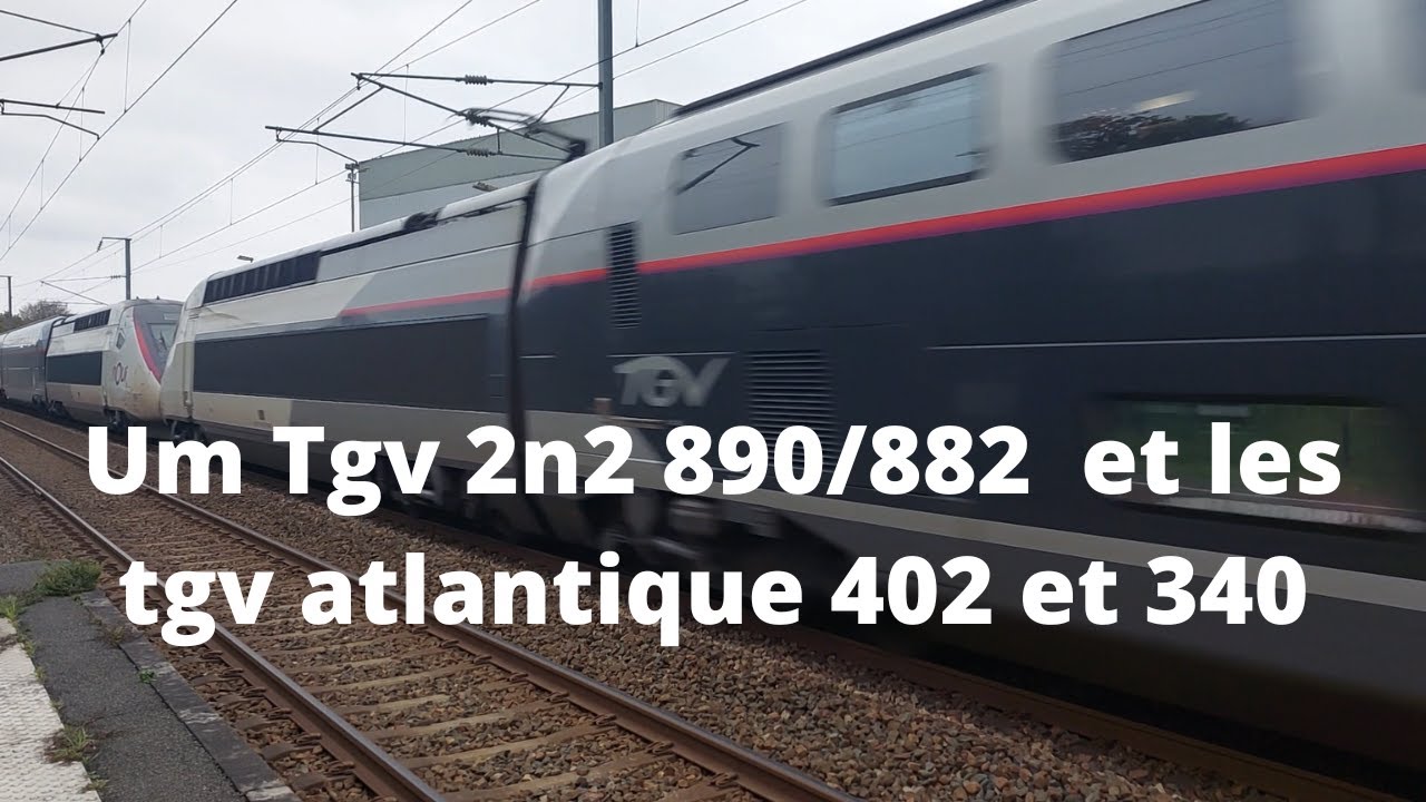Spot en bretagne#55, Um Tgv 2n2 890/882 et les tgv atlantique 402 et ...