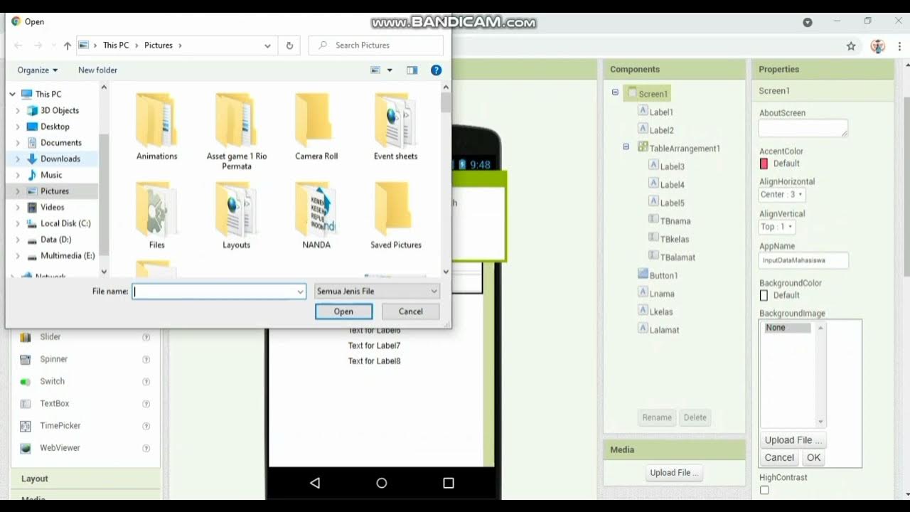 Cara input dan tampil data dengan app inventor - YouTube