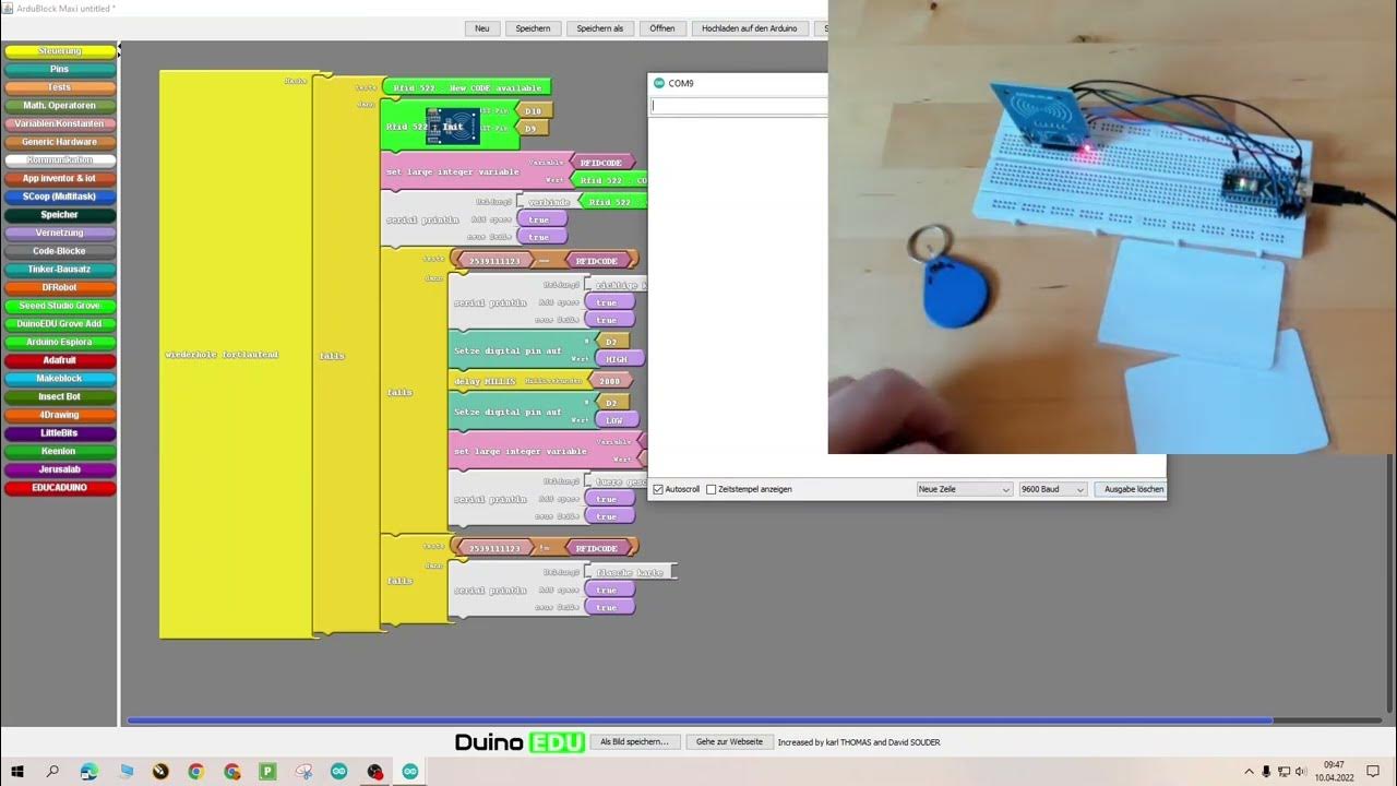 RFID RC522 mit Arduino und Ardublock programmieren - YouTube