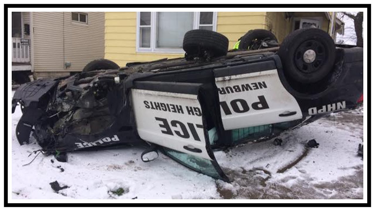 Police Roll-Over Crash On Icy Road (Newburgh Heights PD) | Dash Cam ...