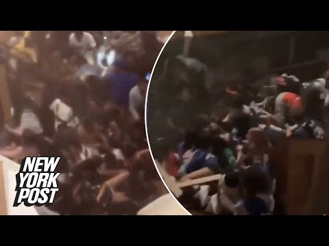 Video shows dozens of partying teens fall through floor at house party ...