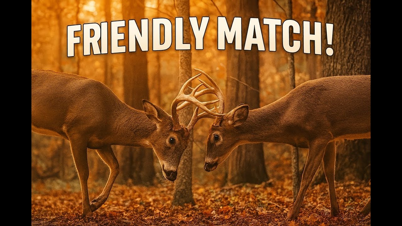 Whitetail Bucks Lock Antlers in a Friendly Match - YouTube