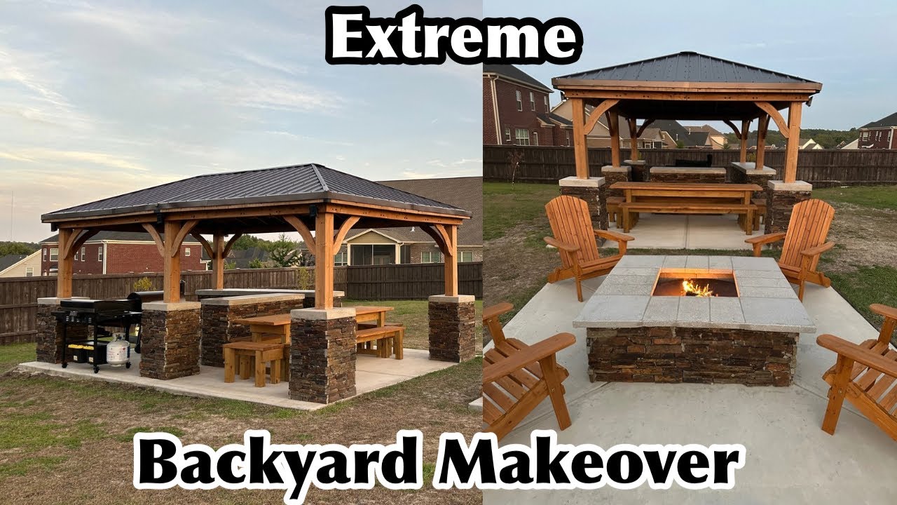 EXTREME DIY BACKYARD MAKEOVER| DIY OUTDOOR KITCHEN - YouTube