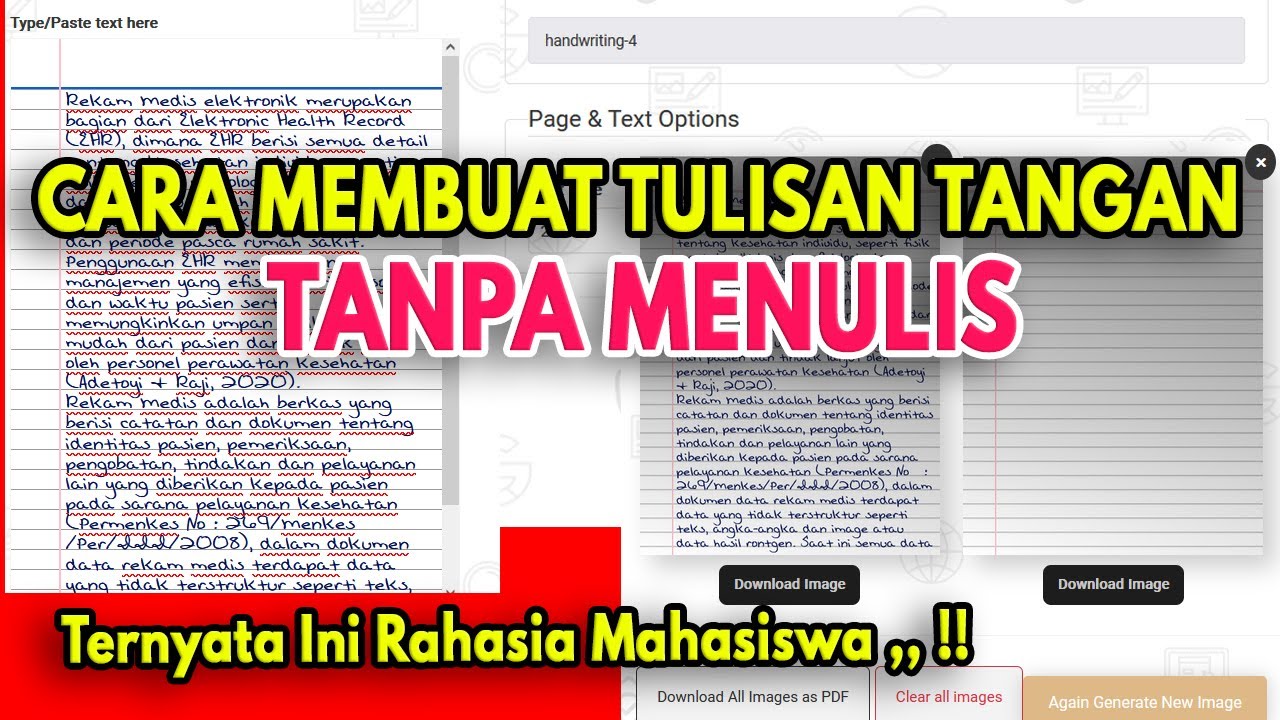 TEXT TO HAND WRITING - CARA MEMBUAT TULISAN TANGAN TANPA MENULIS - Jadi ...