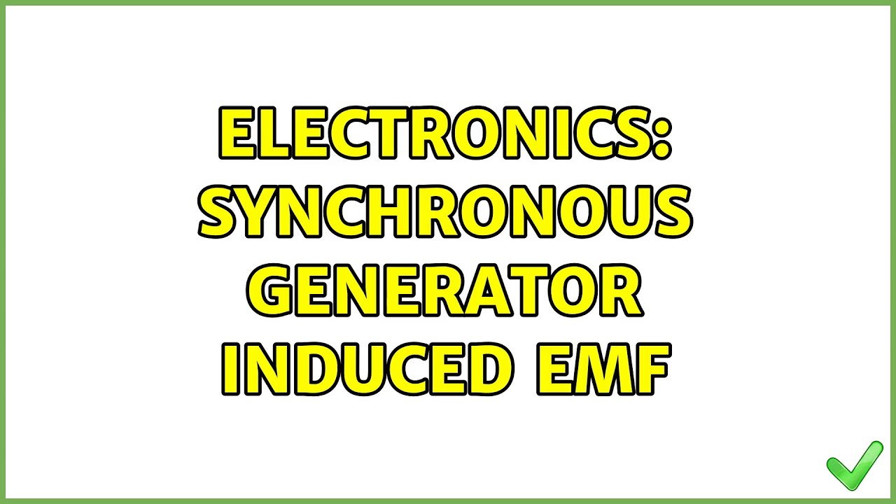 Electronics: Synchronous generator induced EMF - YouTube
