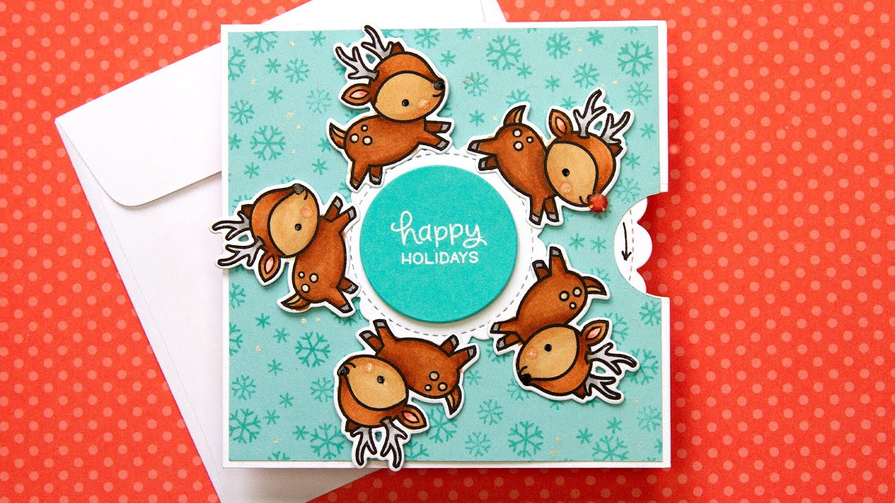 A holiday spinning wheel card - YouTube