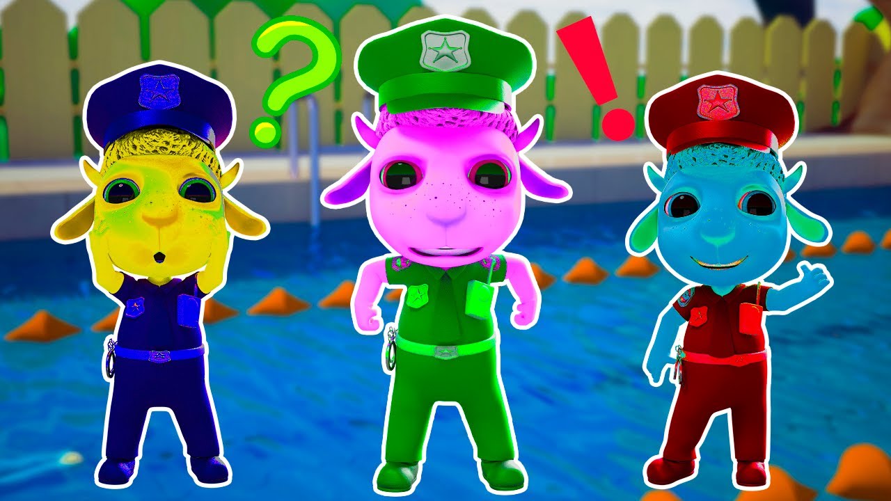 Pool Games👮‍♂️🌈🐥 Learn Colors and Swim with Friends👮‍♂️🌈🐥 Policeman ...
