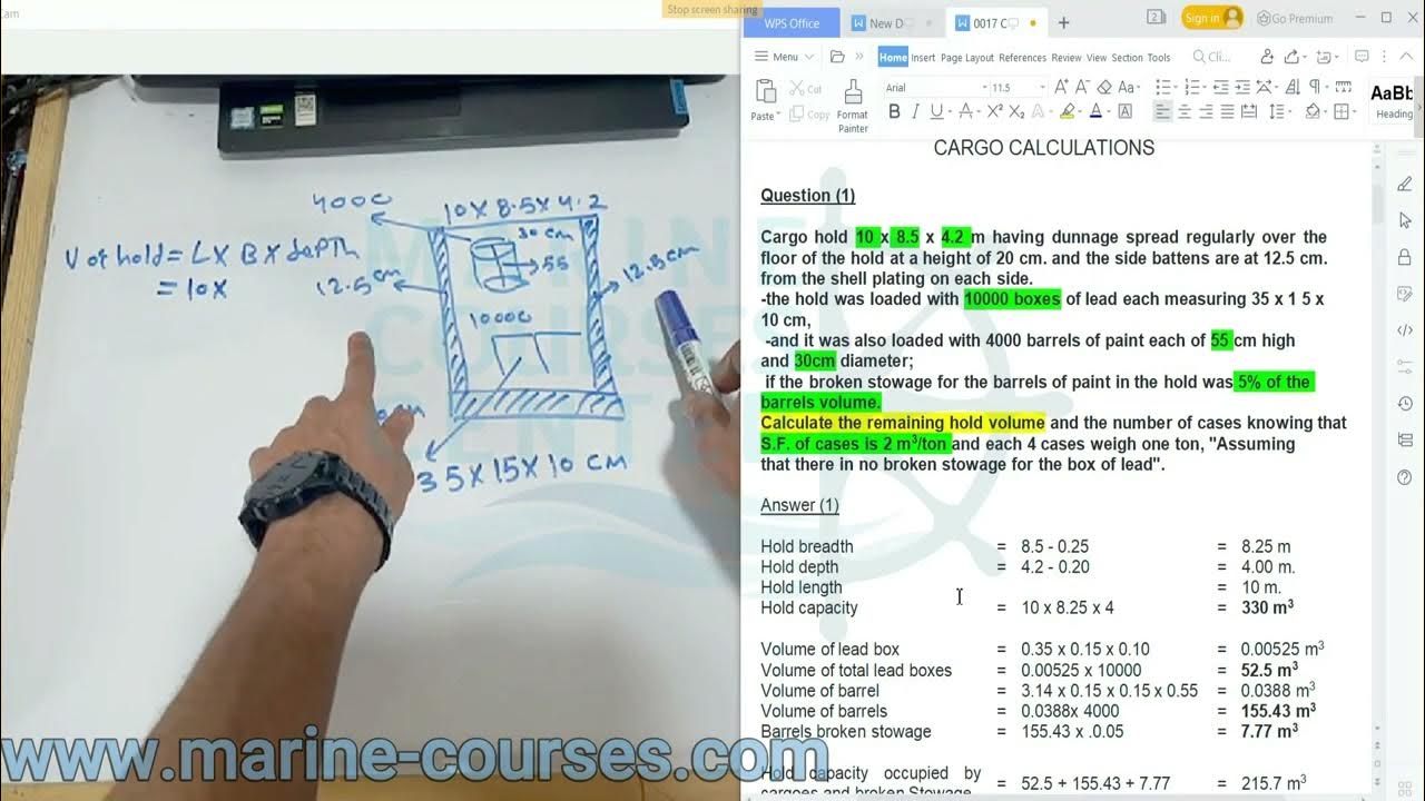 The Art of Ship Cargo Calculation | marine courses center - YouTube