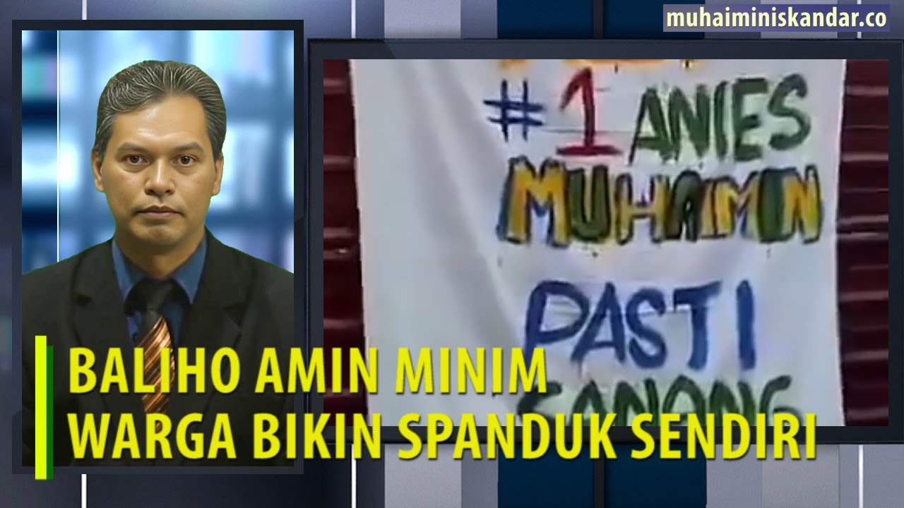 Baliho AMIN Sedikit, Warga Sukarela Bikin Spanduk dari Karung Bekas ...
