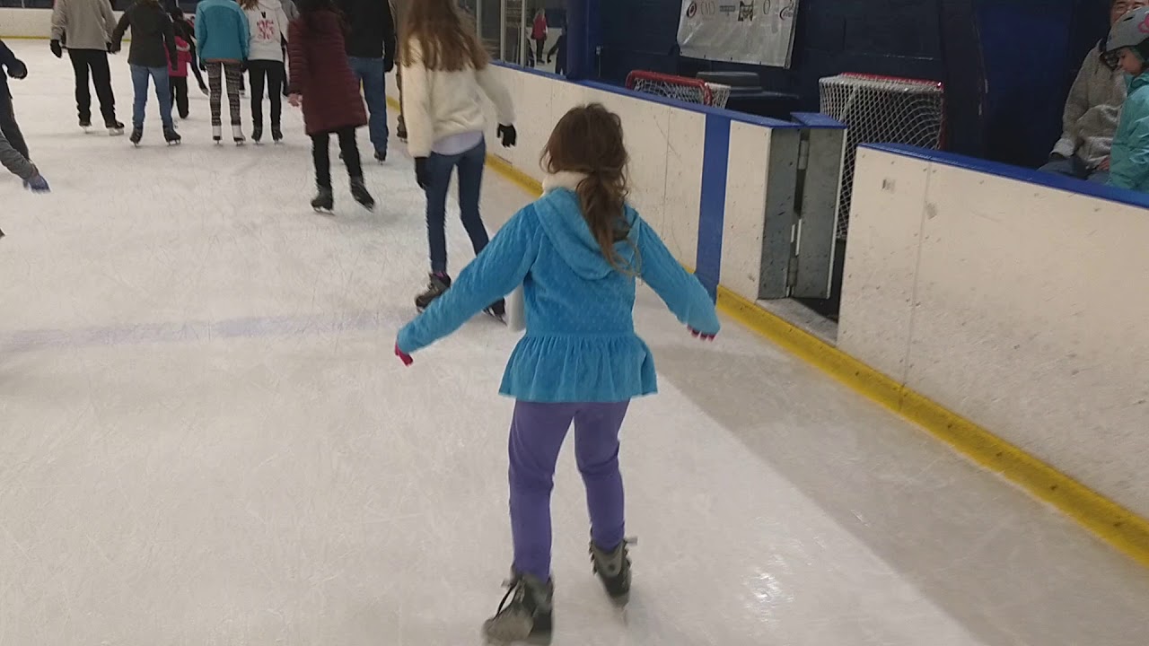 Lola learning to ice skate - YouTube