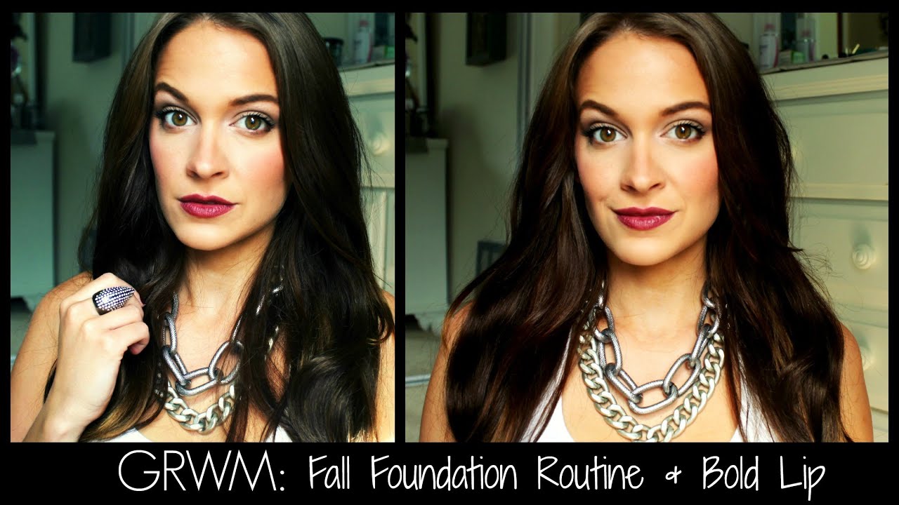 Full Coverage Foundation Routine & Bold Lip! + Cover Up Acne! ♡ - YouTube