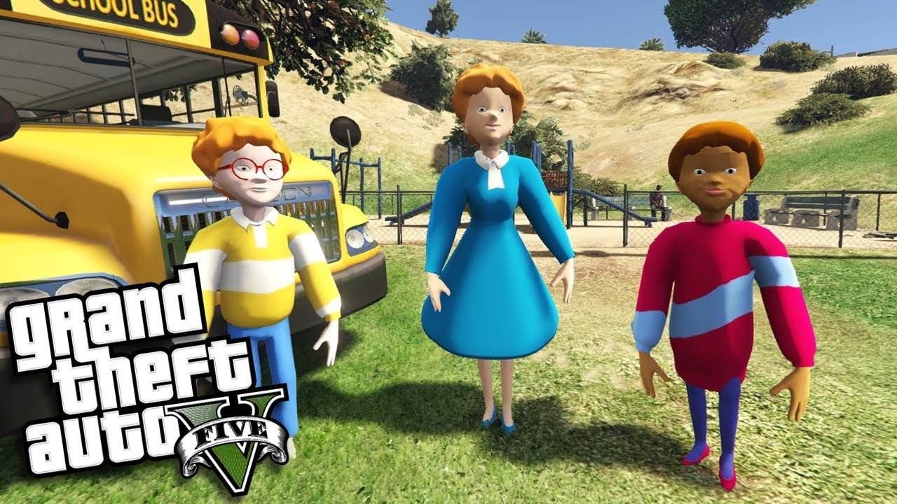 GTA 5 Mods - THE MAGIC SCHOOL BUS MOD w/ MS. FRIZZLE, ARNOLD & KEESHA ...