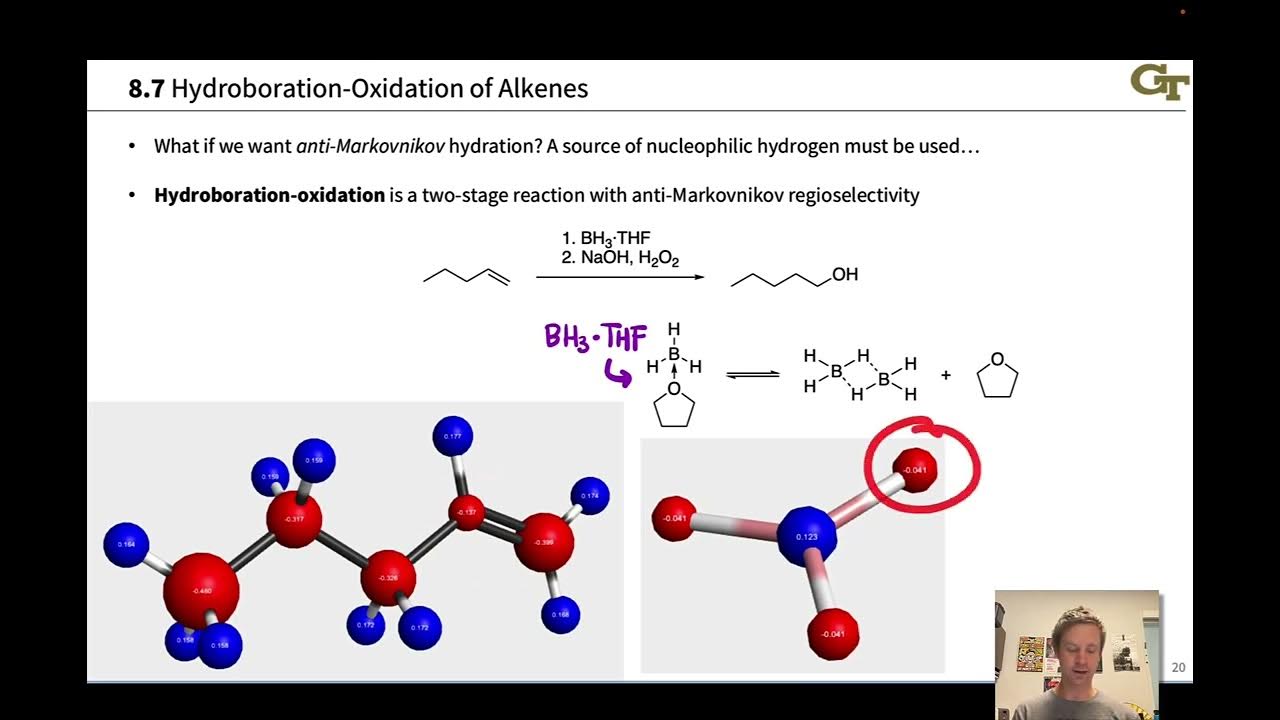 Hydroboration-oxidation of Alkenes - YouTube