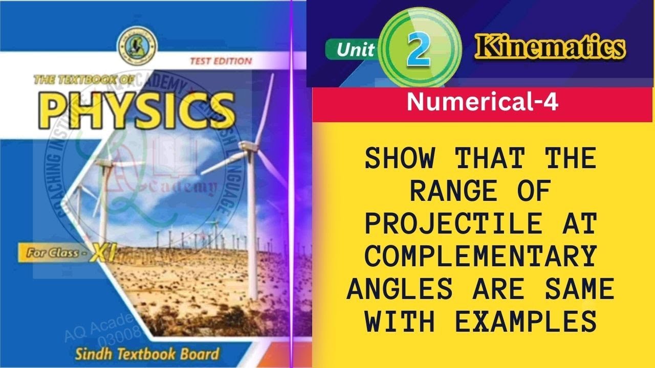 Chapter 2 Numerical 4 | Show that the range of projectile at ...