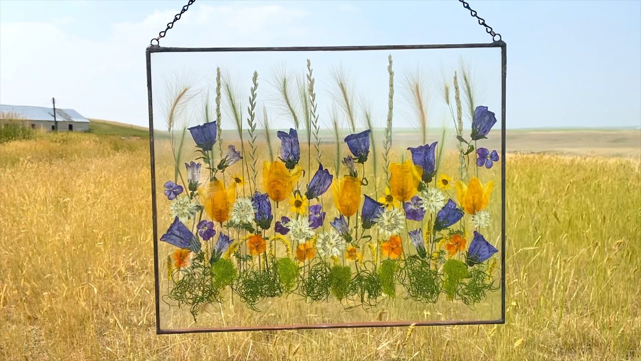 Flower Pressed in The Glass Frame I Hanging Glass Window Decoration I ...