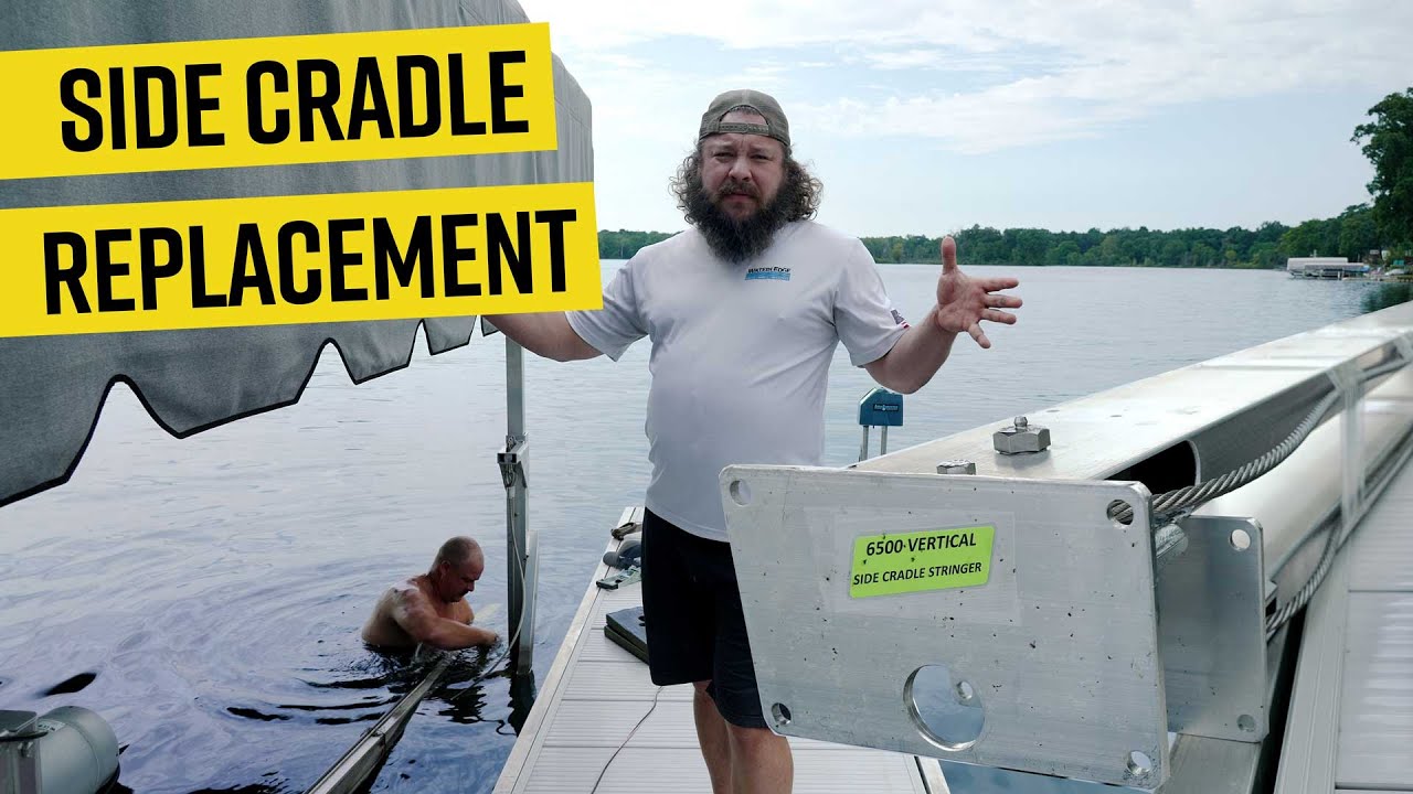 How to Replace Boat Lift Side Cradles w Cables - YouTube