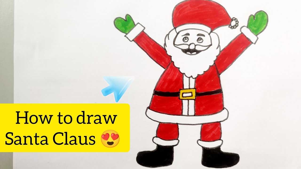 How to Draw Santa Claus Step by Step | Easy Christmas Drawing for Kids ...