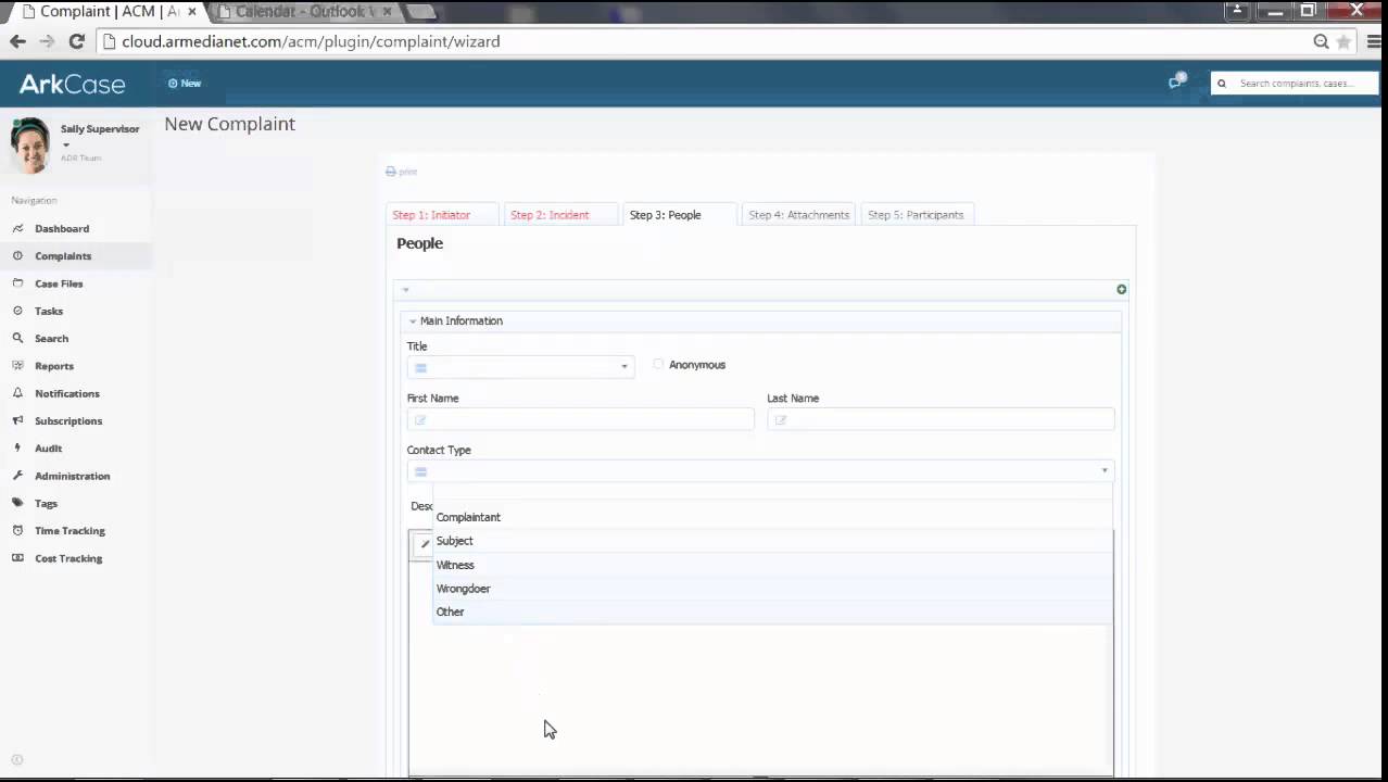 ArkCase Creating a Complaint - YouTube