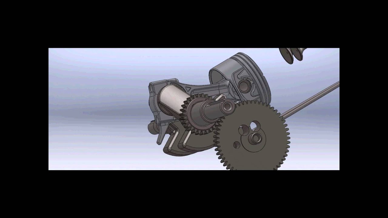 1 cylinder - 4 stroke engine in solidworks - YouTube