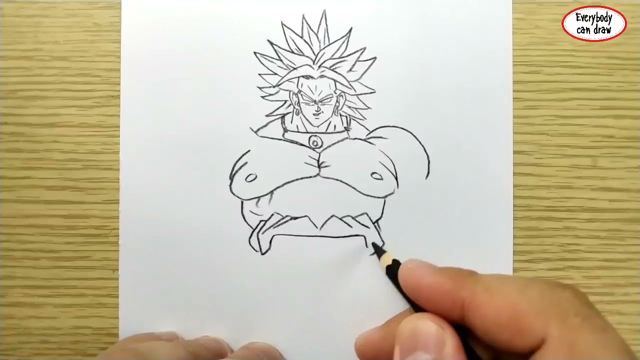 VERY EASY , How to draw broly dragon ball , manga from japan / learn ...