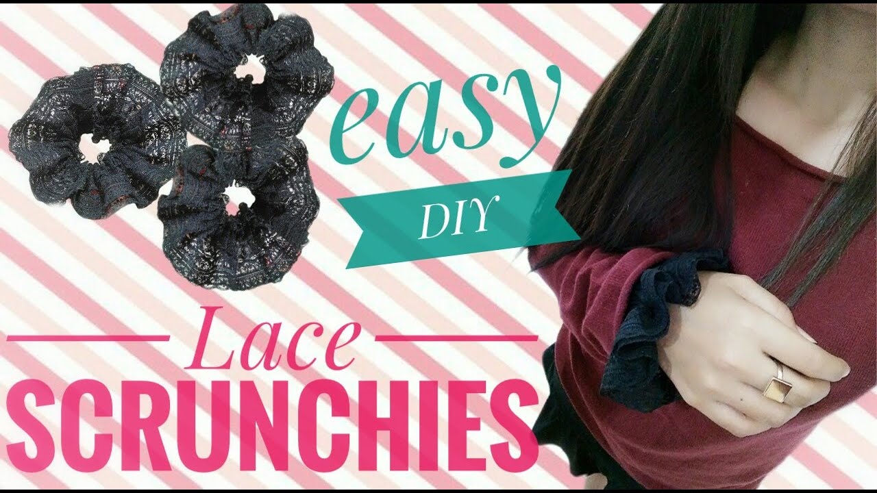 CARA MUDAH MEMBUAT SCRUNCHIES - DIY LACE SCRUNCHIES - YouTube
