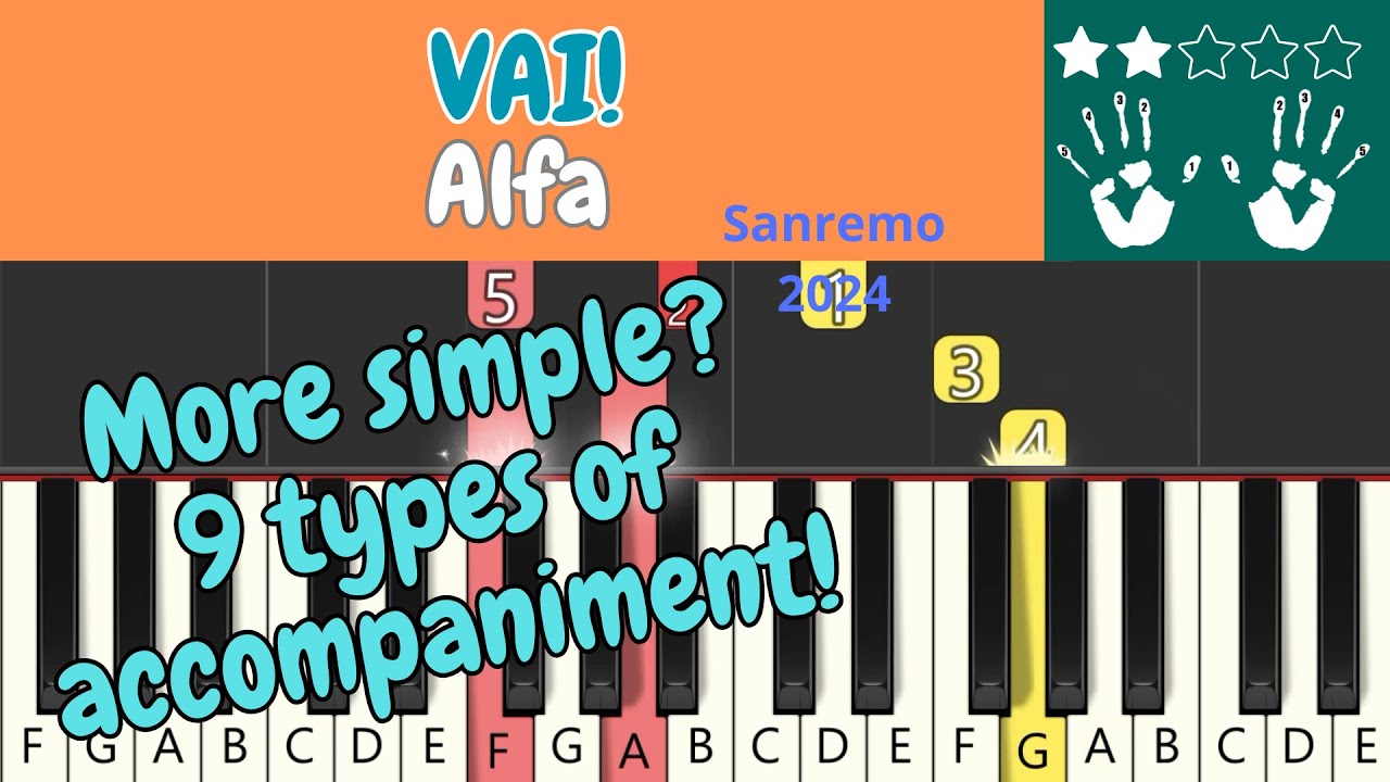 ALFA - VAI! - TUTORIAL FACILE DI PIANOFORTE - YouTube