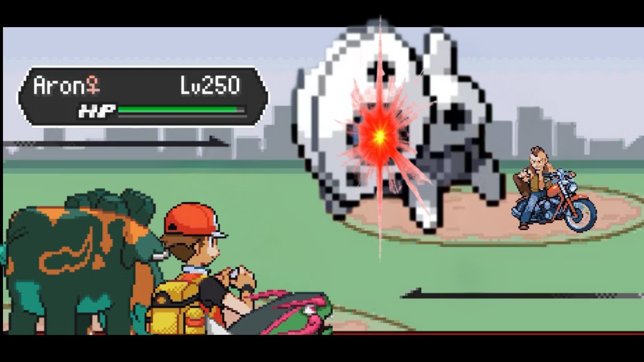 Pokemon Radical Red - Biker Hideo (Level 250 Aron) - YouTube