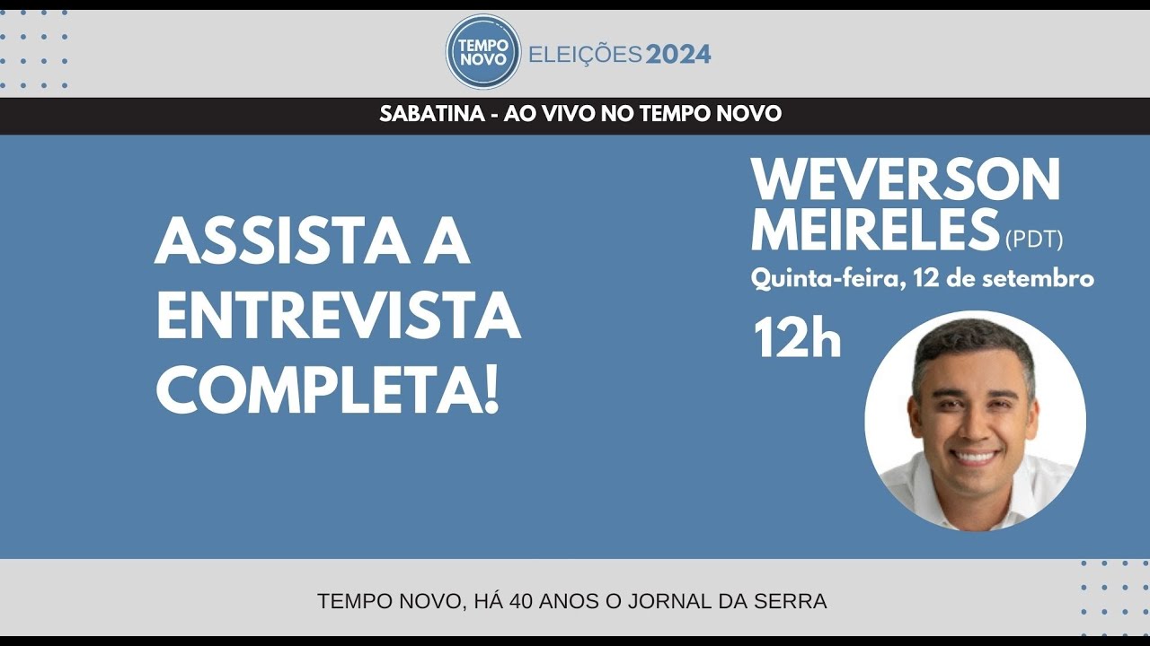 TEMPO NOVO | Entrevista com Weverson Meireles - YouTube