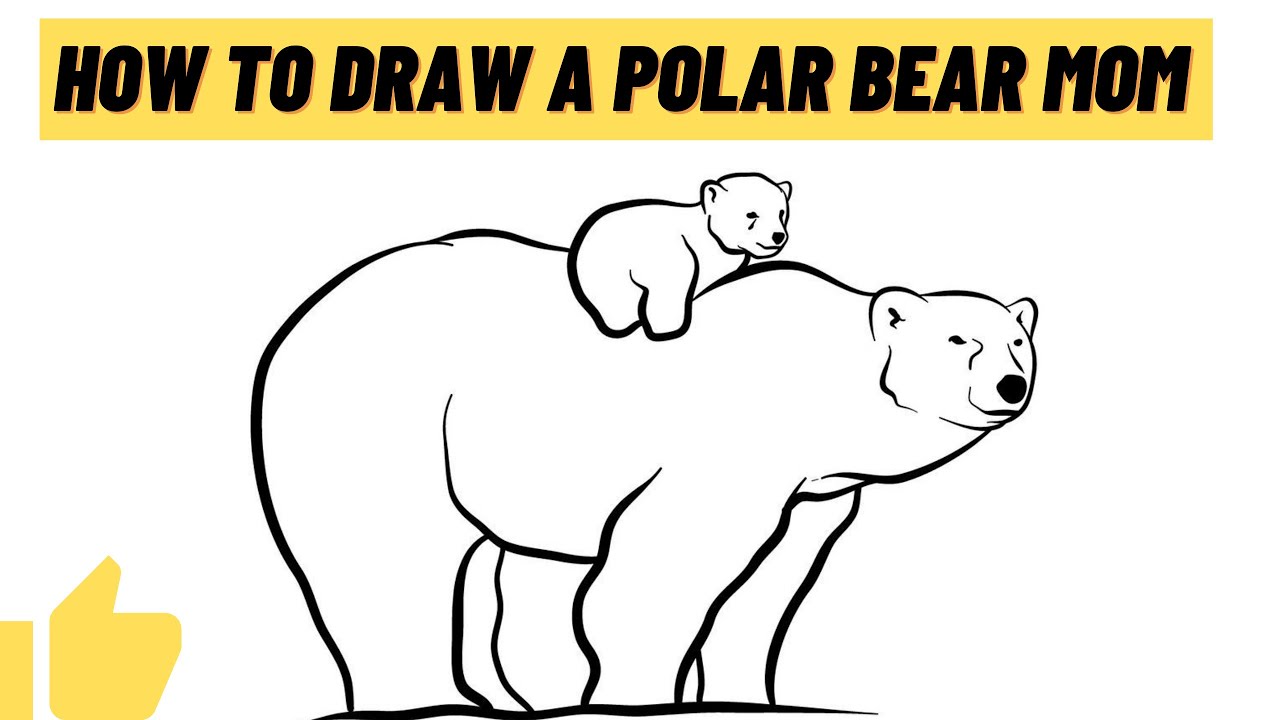 How to draw a polar bear with a teddy bear. Drawing of a bear - YouTube