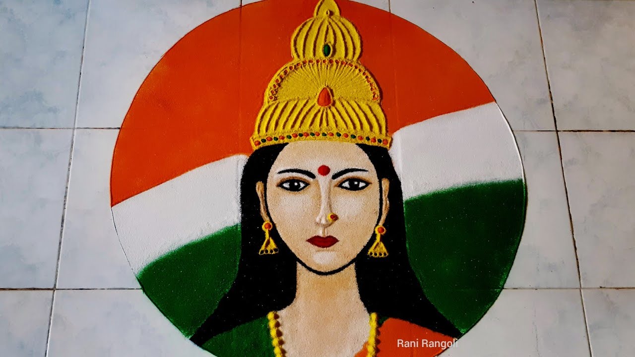 Bharat Mata Rangoli/26 January Republic Day Rangoli/Republic day ...
