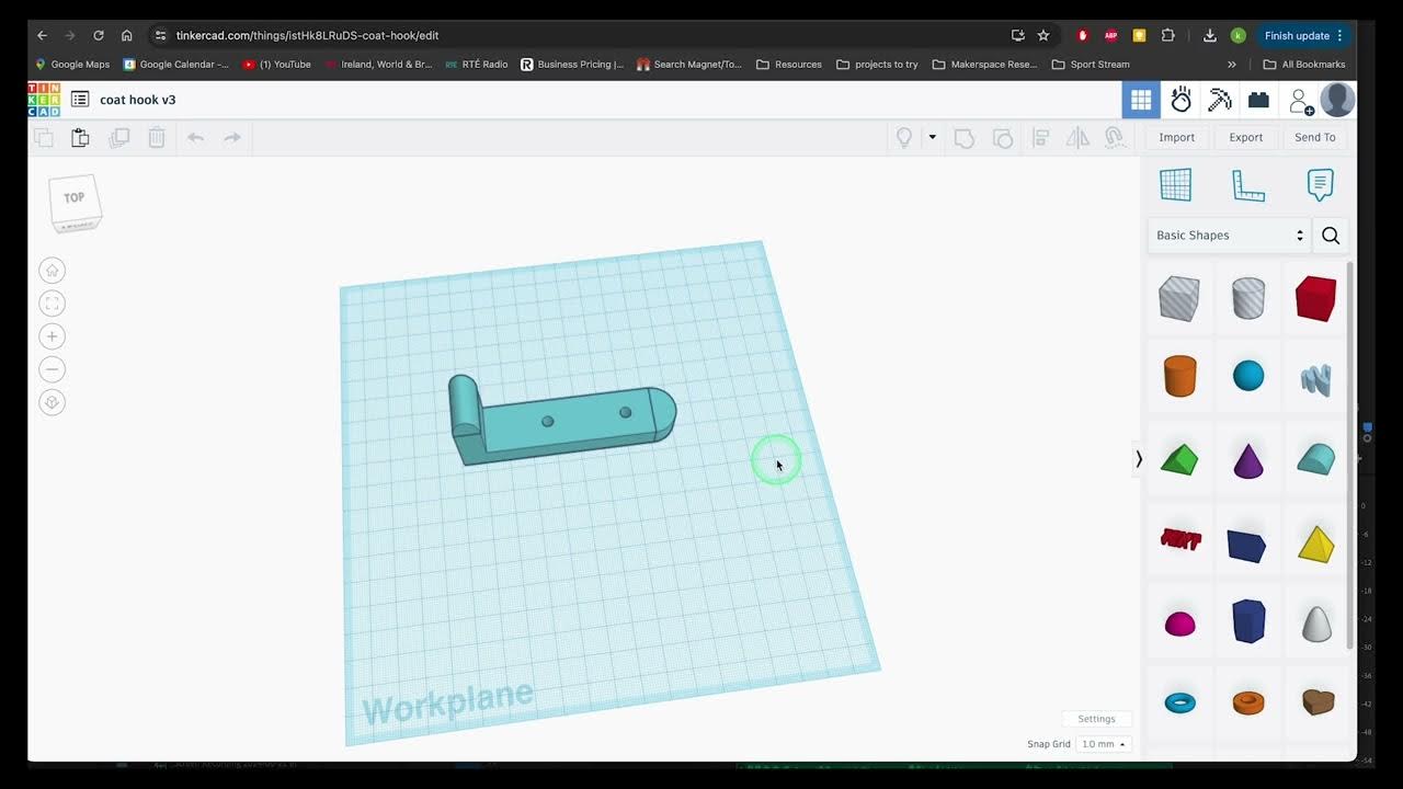 TinkerCad 5: Exporting file to print - YouTube