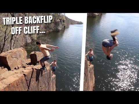 TRIPLE BACKFLIP OFF A CLIFF! - YouTube