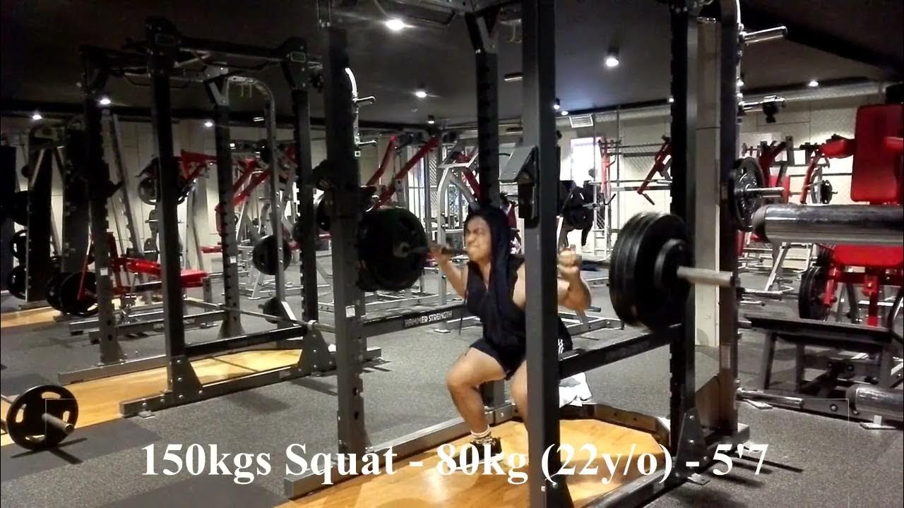 150kgs Squat - 80 kg (22y/o) - 5'7 - YouTube