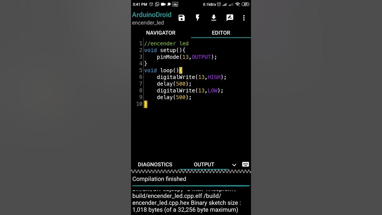 3. Cargar código de ArduinoDroid a placa Arduino - YouTube
