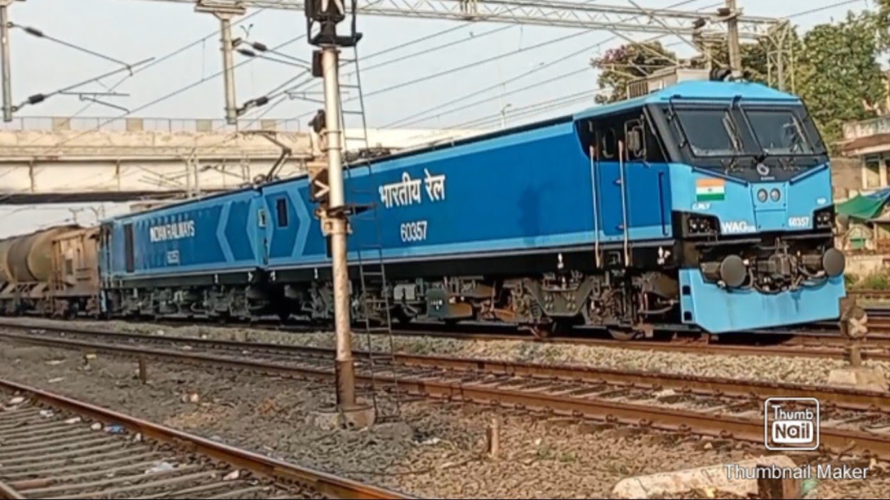 WAG 12 B Locomotive Train of Petroleum Tankers - YouTube