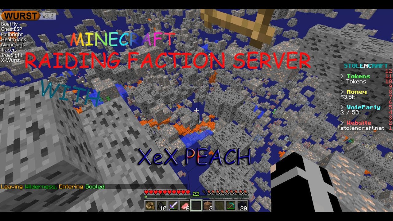 Minecraft|Raiding Bases With X-RAY W/XeX Peach - YouTube