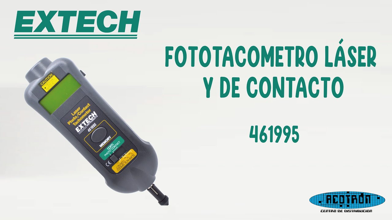 Fototacometro láser y de contacto modelo 461995 marca EXTECH - YouTube