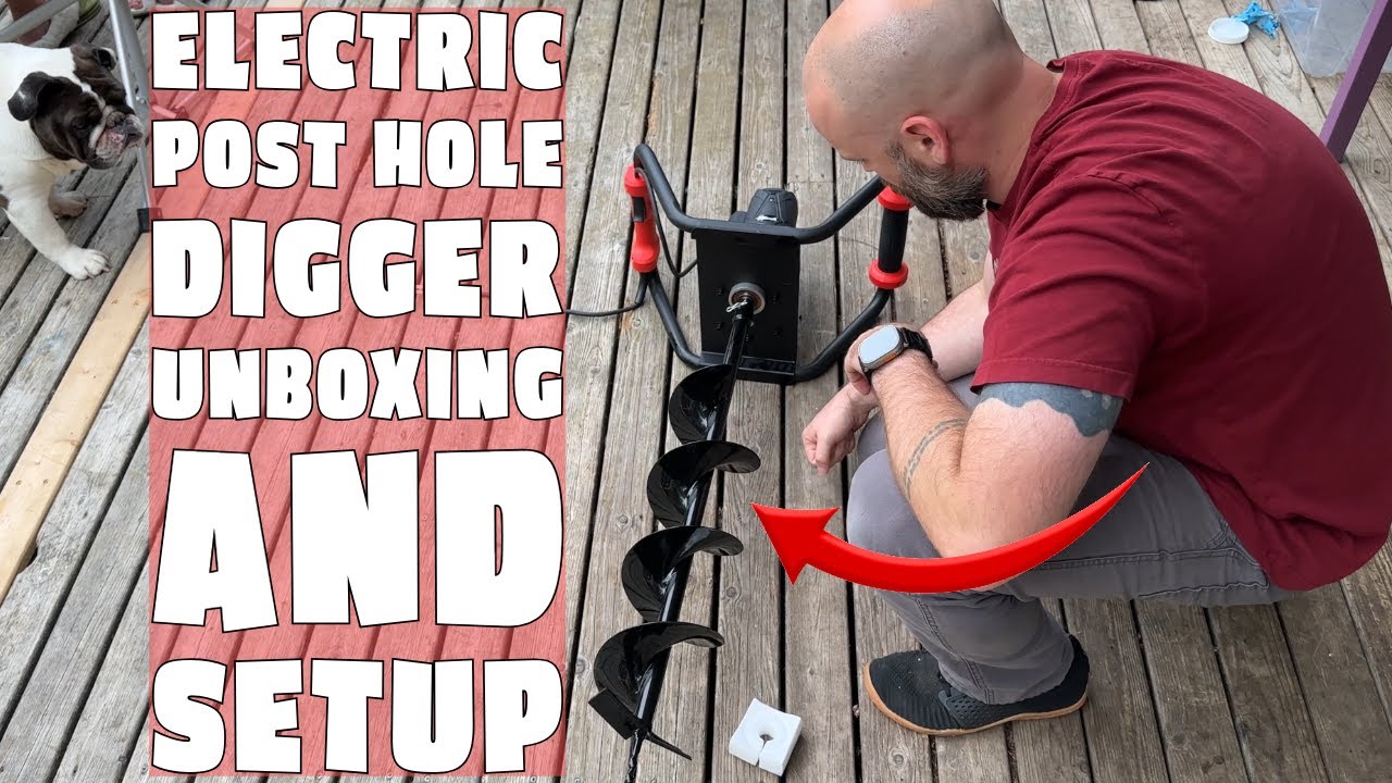 Unboxing & Setup: 1500W Post Hole Digger Earth Auger - Electric Digging ...