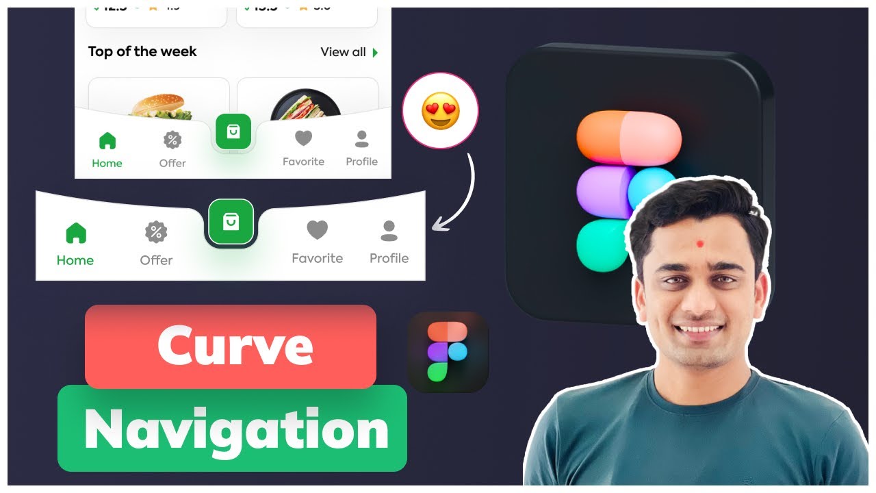 Mobile curve navigation menu design in Figma - YouTube