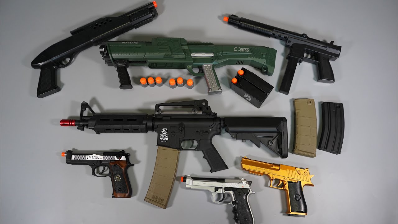 AR M4 Assault Rifle Airsoft Gun - Kel-Tec KSG Toy Gun - Shot Gun ...