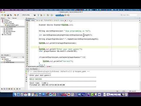 Learn Java Programming - Part 3-4: #Hangman Game: evaluating player's guess using #else ...