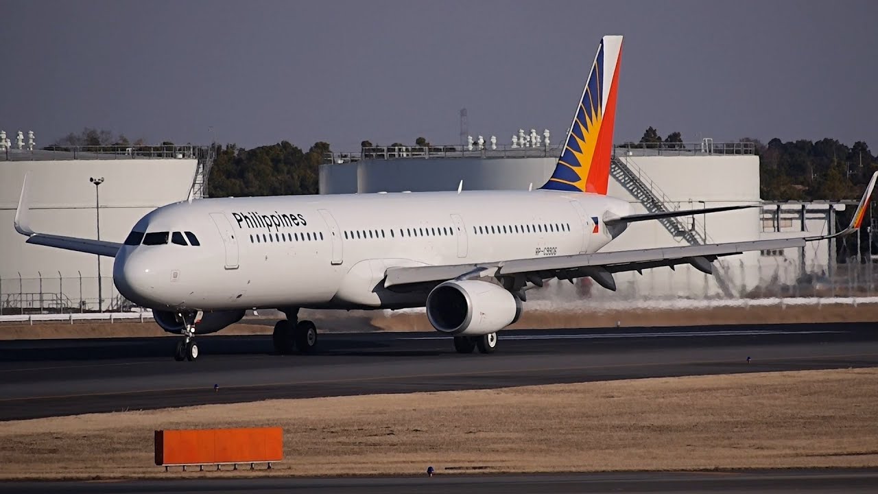 Philippine Airlines Airbus A321-200 RP-C9906 Landing at NRT 34R - YouTube