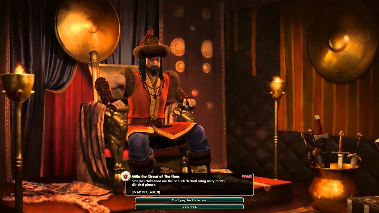 Civilization V Leader | Atilla of The Huns: Declares War - YouTube