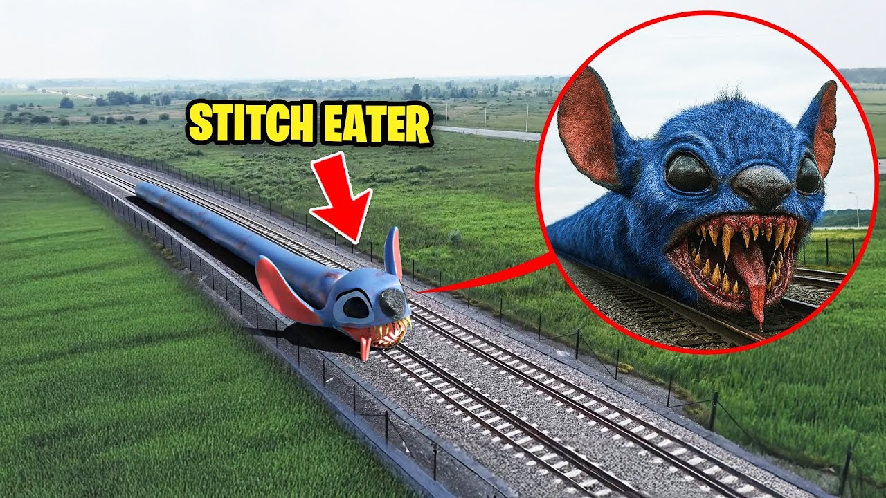 Drone catches STITCH.EXE TRAIN EATER IN REAL LIFE!! (INFECTED LILO ...