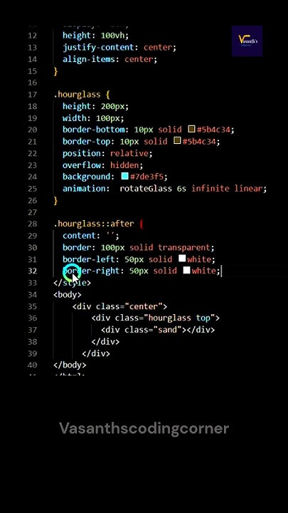 Hourglass Html Css Html Css Htmltutorial Trending Coding Trend Trendingshorts Developer