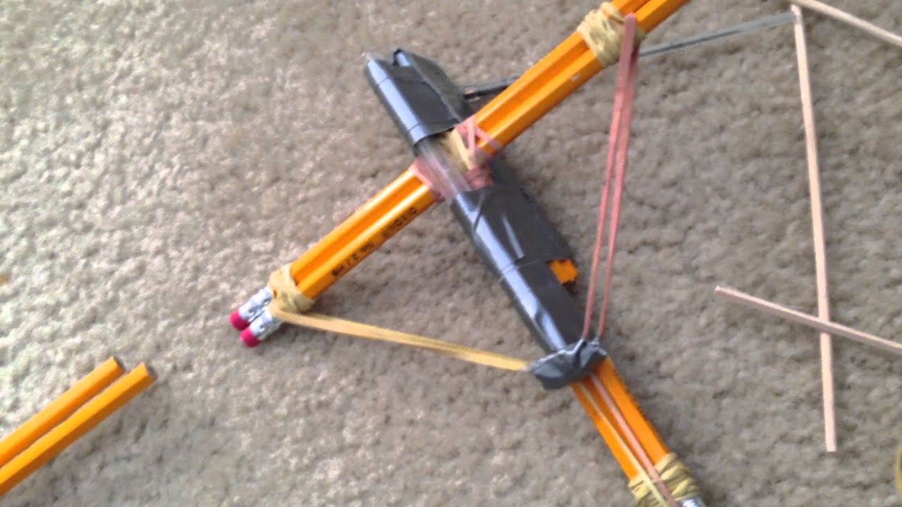 how to make a pencil crossbow - YouTube